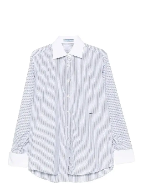 Prada Striped Cotton Popeline Shirt - Multicolor