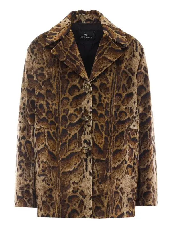Etro Cropped Velvet Coat - Brown