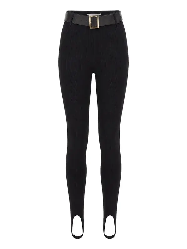 SELF-PORTRAIT Knit Stirrup Leggings - Multicolor