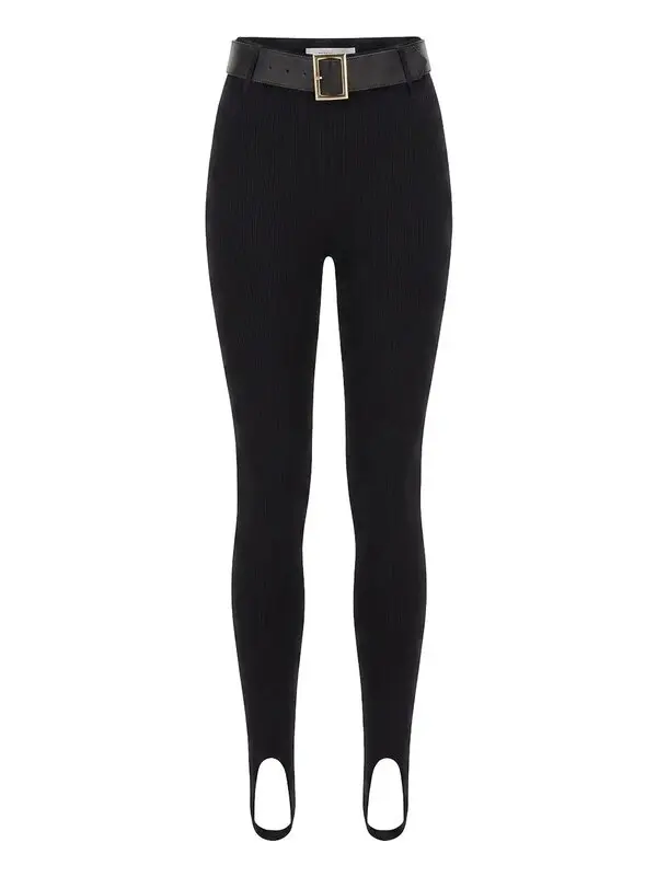 SELF-PORTRAIT Knit Stirrup Leggings - Multicolor