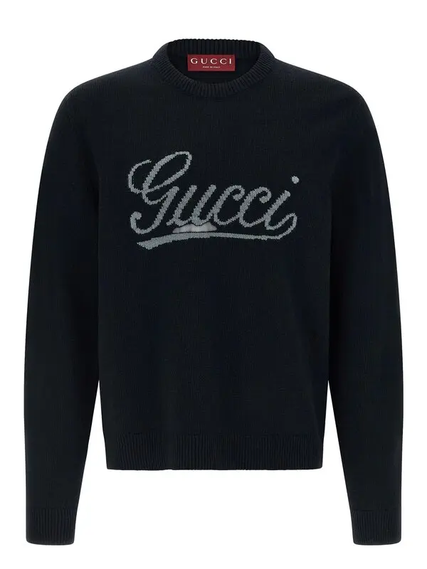 Gucci Logo Intarsia Sweater - Blue