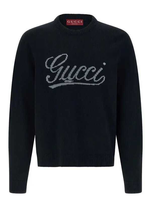 Gucci Logo Intarsia Sweater - Blue