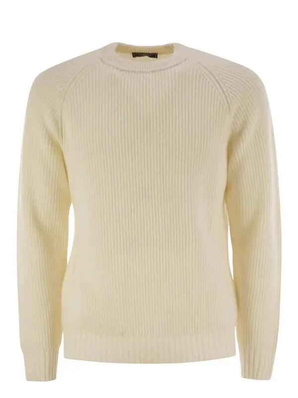 Peserico Crew-neck Rib Sweater - White