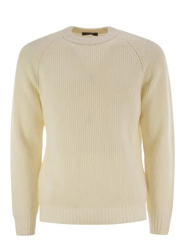 Peserico Crew-neck Rib Sweater - White