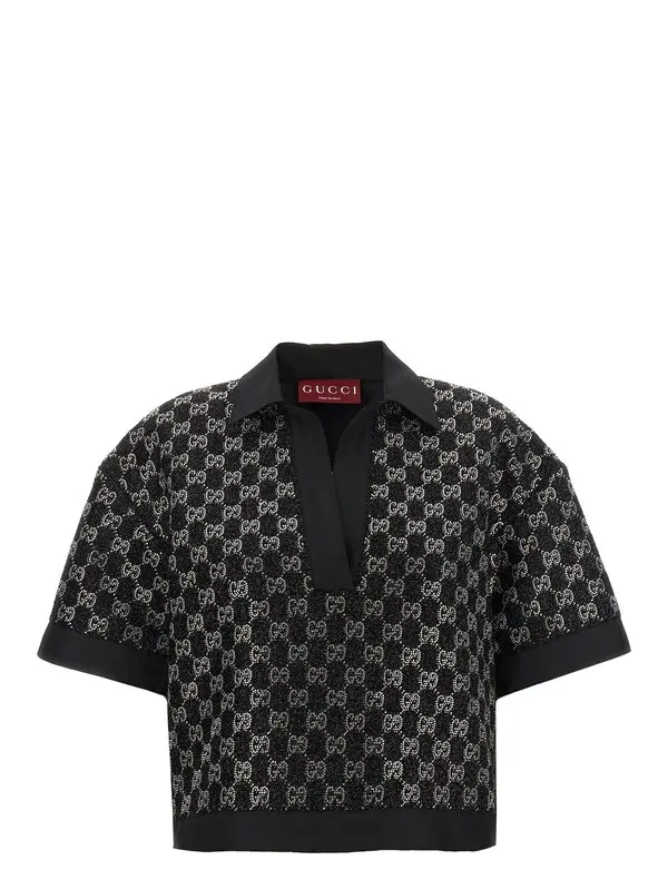 Gucci Gg Crystal Top - Black