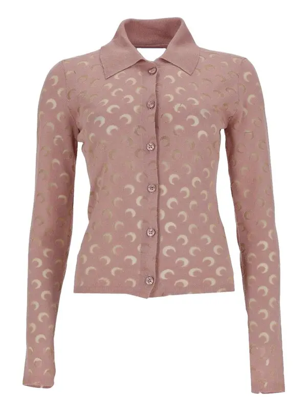 MARINE SERRE Moon Cardigan - Pink
