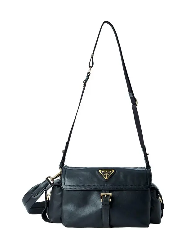 Prada Explore Medium Shoulder Bag With Flap - Black