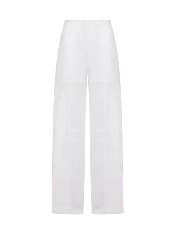 JIL SANDER Cotton Palazzo Trousers - Multicolor