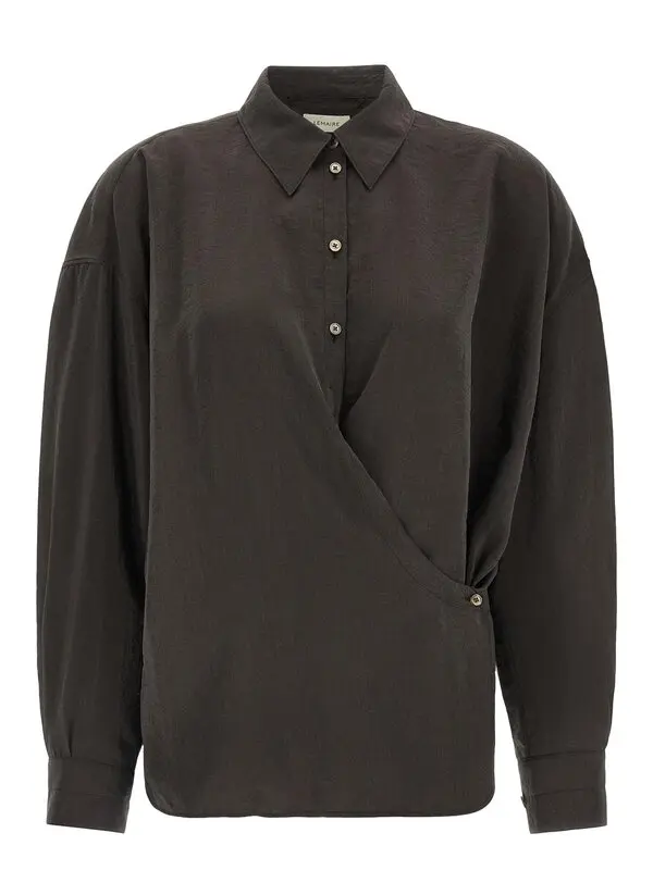 LEMAIRE Twisted Silk Blend Shirt - Black