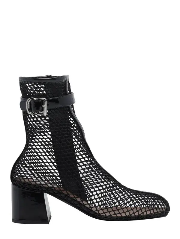 Alaïa Fishnet Pump Booties - Black