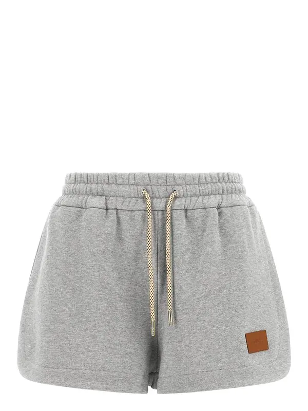 Fendi Cotton Jersey Sweatshirt Shorts - Gray