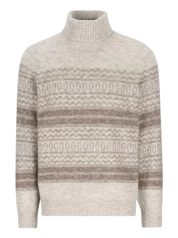 Brunello Cucinelli Wool Turtle-neck Jumper - Multicolor