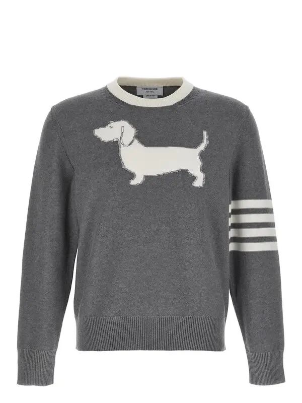 Thom Browne 4-bar Hector Cotton Sweater - Gray