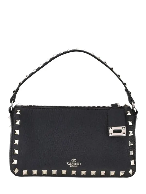 Valentino Garavani Rockstud Leather Shoulder Bag - Black