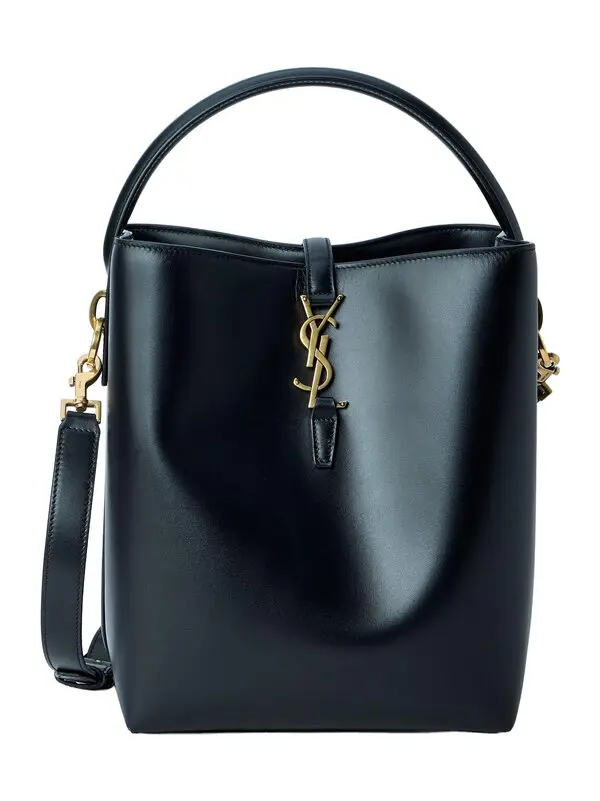 Saint Laurent Le 37 Leather Bucket Bag - Black