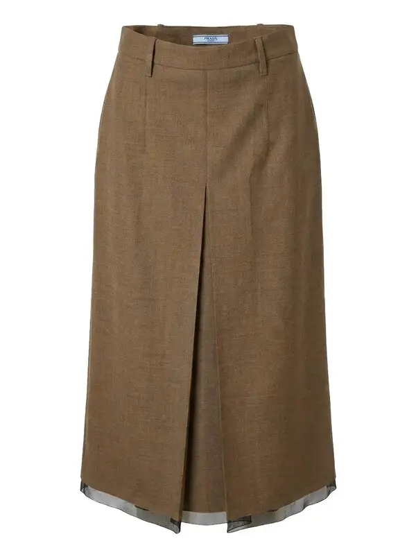 Prada Wool Midi Skirt - Multicolor