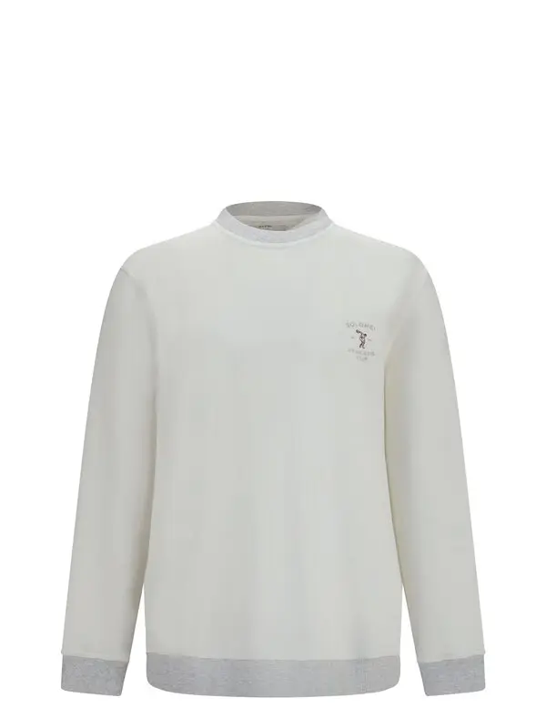 Brunello Cucinelli Cotton Sweatshirt With Embroidery - White