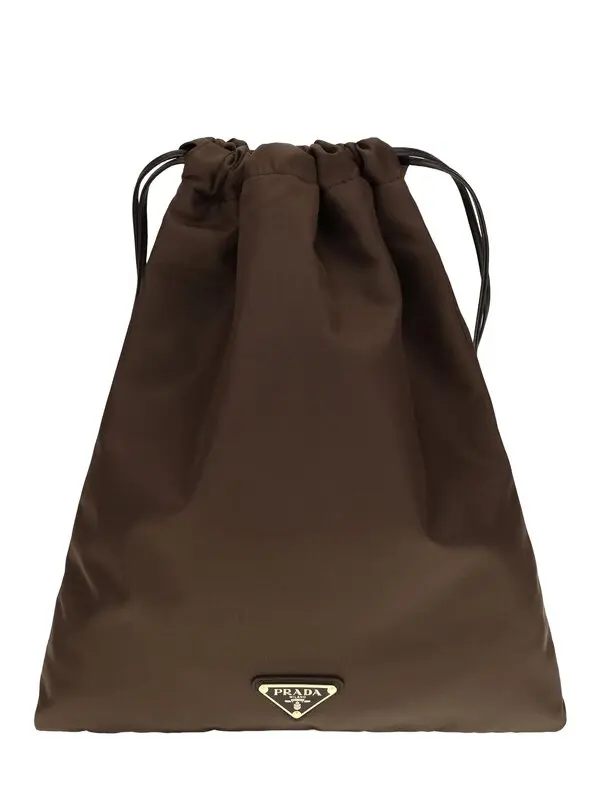 Prada Wish Re-nylon Clutch - Brown