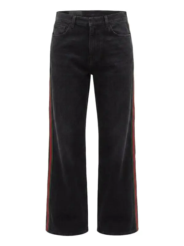 Gucci Cotton Denim Web Insert Pants - Multicolor