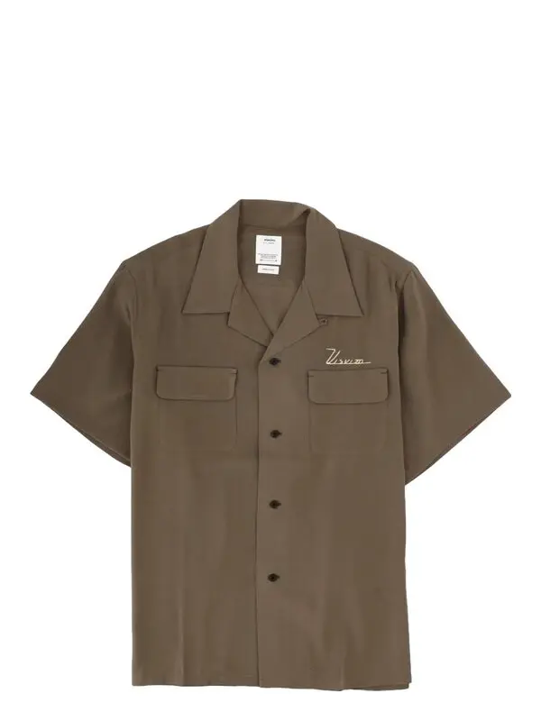 Visvim Camicia A Manica Corta Con Logo - Brown