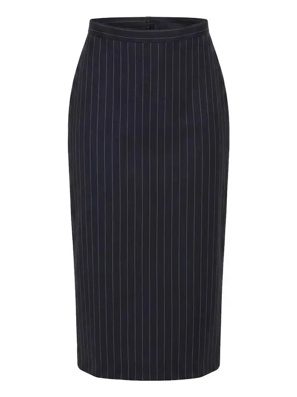 Givenchy Pinstriped Midi Skirt - Multicolor