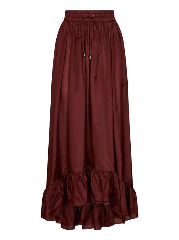 Zimmermann Silk Habotai Aster Maxi Skirt - Multicolor