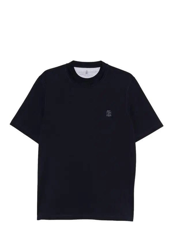 Brunello Cucinelli Logo Cotton T-shirt - Multicolor