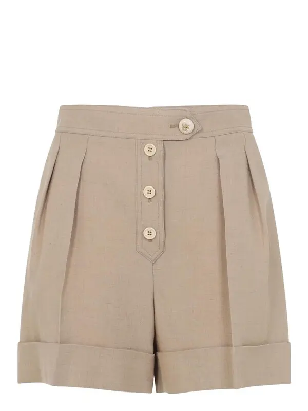 Valentino Garavani Viscose And Linen Blend Tailored Shorts - Multicolor