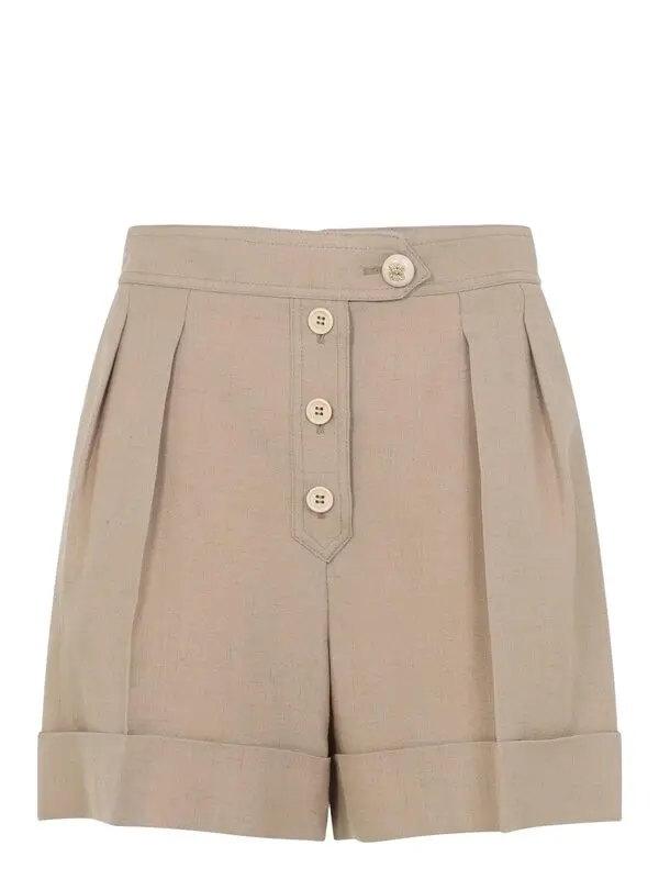 Valentino Garavani Viscose And Linen Blend Tailored Shorts - Multicolor
