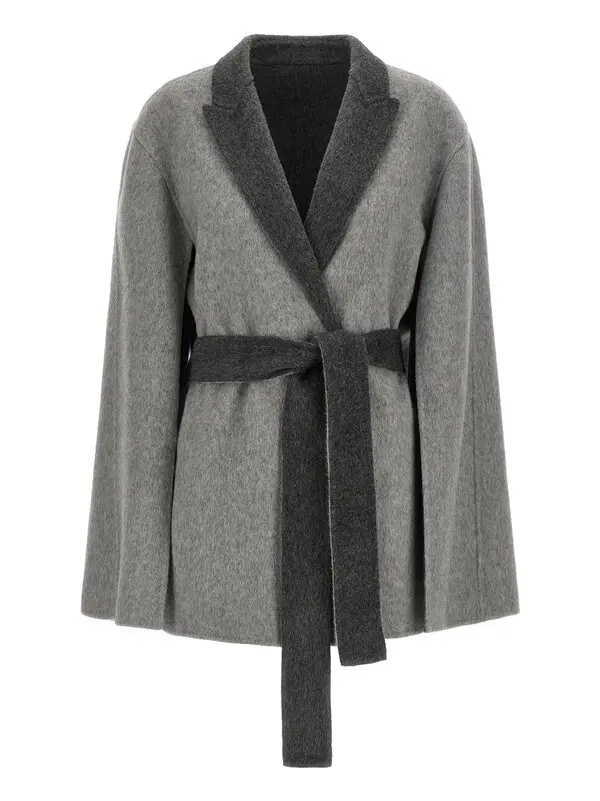 Alberta Ferretti Cardigan With Cape Sleeves - Gray