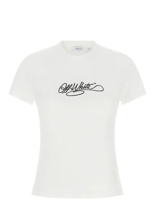 Off-White Logo Embroidery T-shirt - White