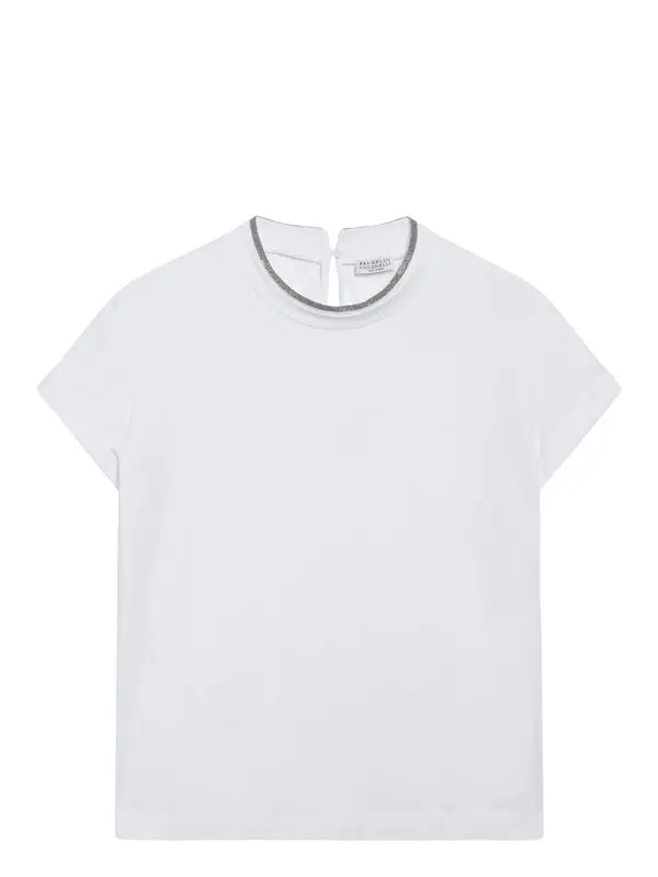 Brunello Cucinelli T-shirt With Monile Detail - White