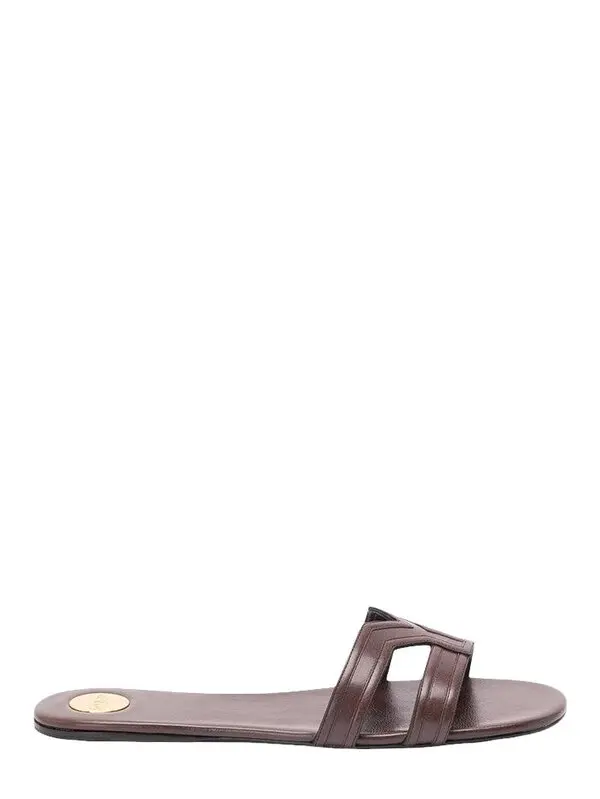 Saint Laurent Calf Leather Sandals - Multicolor