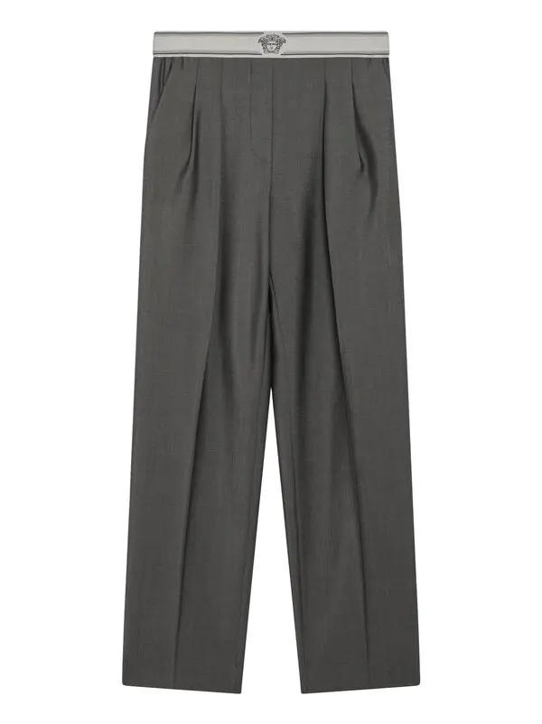 Versace Mohair Wool Trousers - Gray