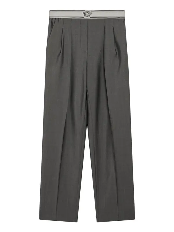Versace Mohair Wool Trousers - Gray