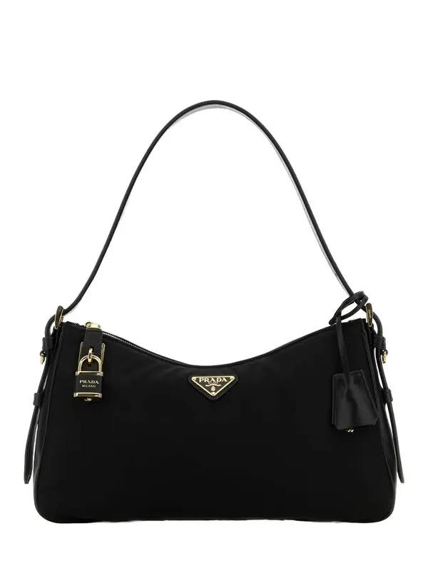 Prada Nylon Large Aimee Shoulder Bag - Black