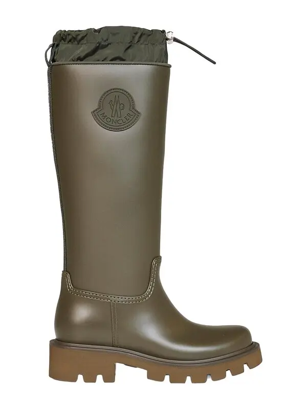 Moncler Olive Green Kickstream High Rain Boots - Multicolor