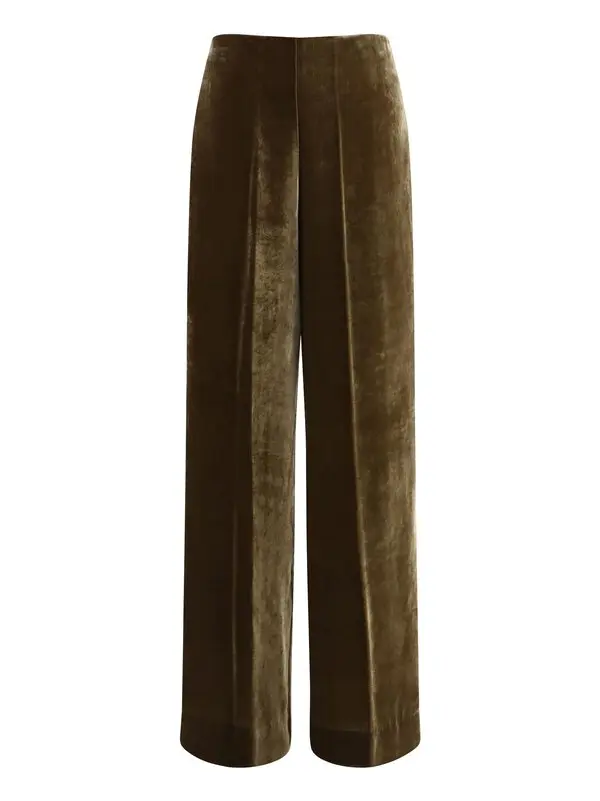 P.a.r.o.s.h Velvet Palazzo Pants - Brown