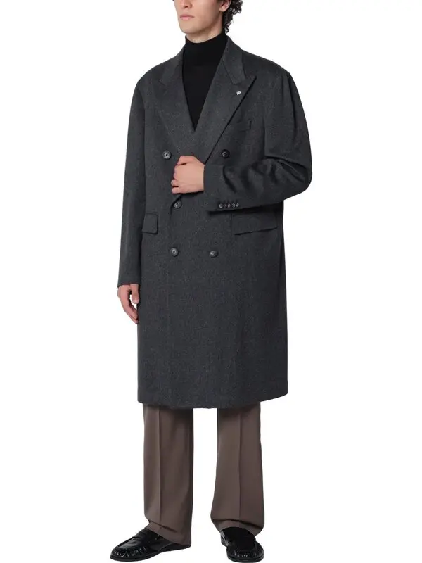 Tagliatore Virgin Wool Double-breasted Overcoat - Gray