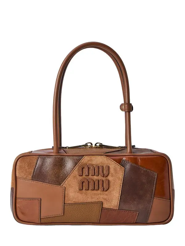 Miu Miu Beau Leather Patchwork Bag - Brown