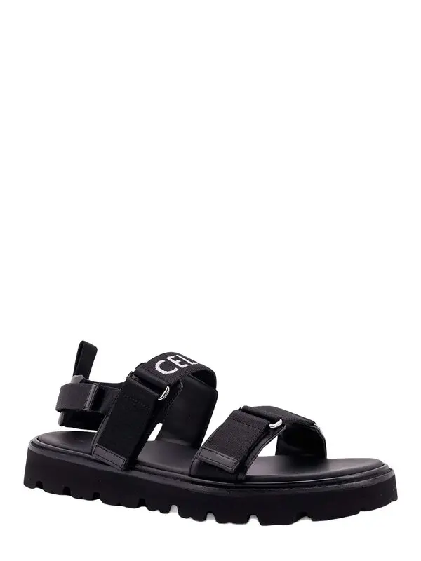 Celine Jacquard Canvas Sandals - Black