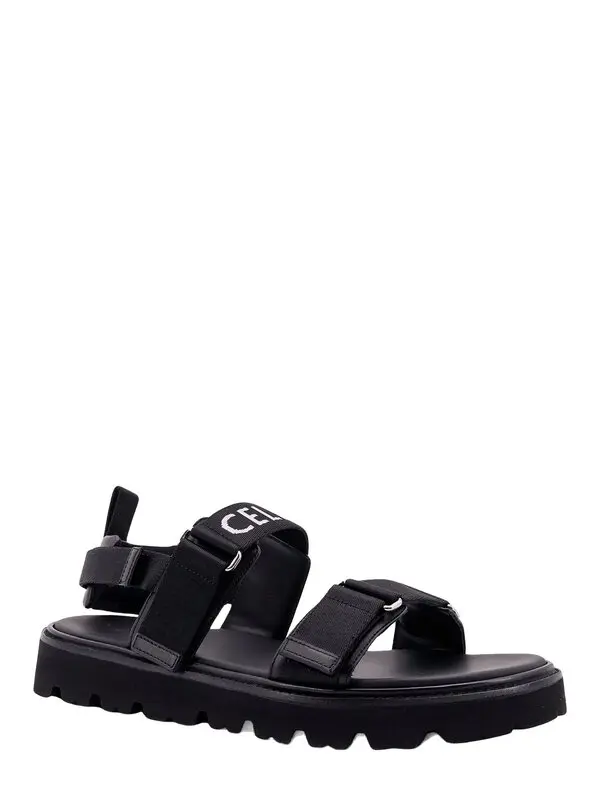 Celine Jacquard Canvas Sandals - Black
