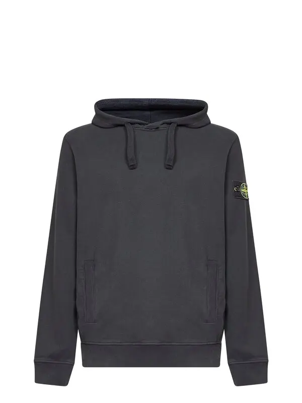 Stone Island Black Stretch Organic Cotton Hoodie - Multicolor