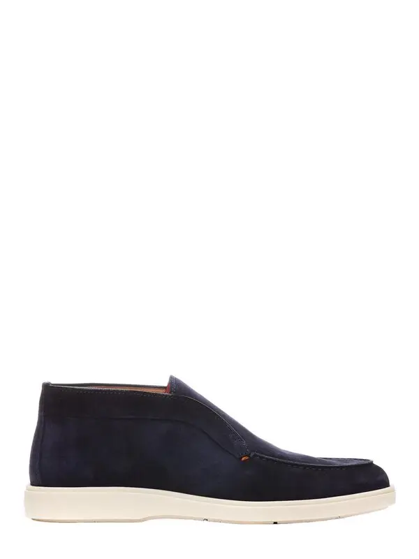 Santoni Suede Desert Booties - Blue