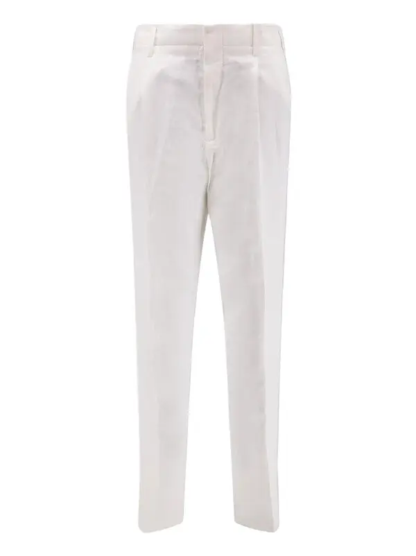 Brunello Cucinelli Linen And Cotton Trousers - Multicolor