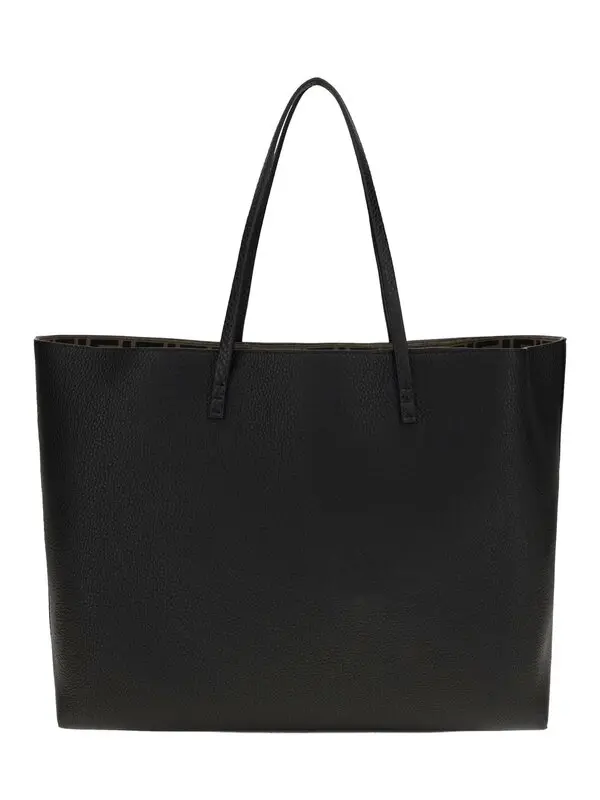 Fendi Roman Leather Shopping Bag - Black