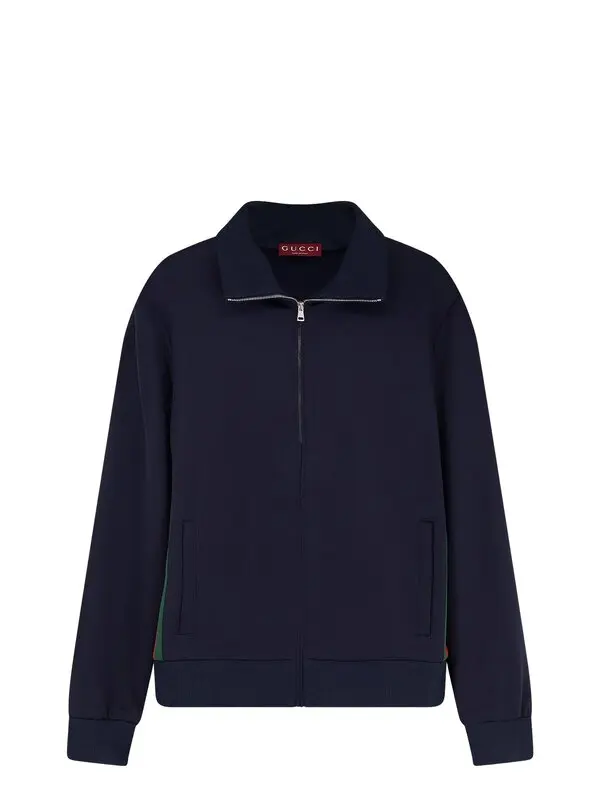 Gucci Jersey Sweatshirt With Lateral Web Band - Multicolor