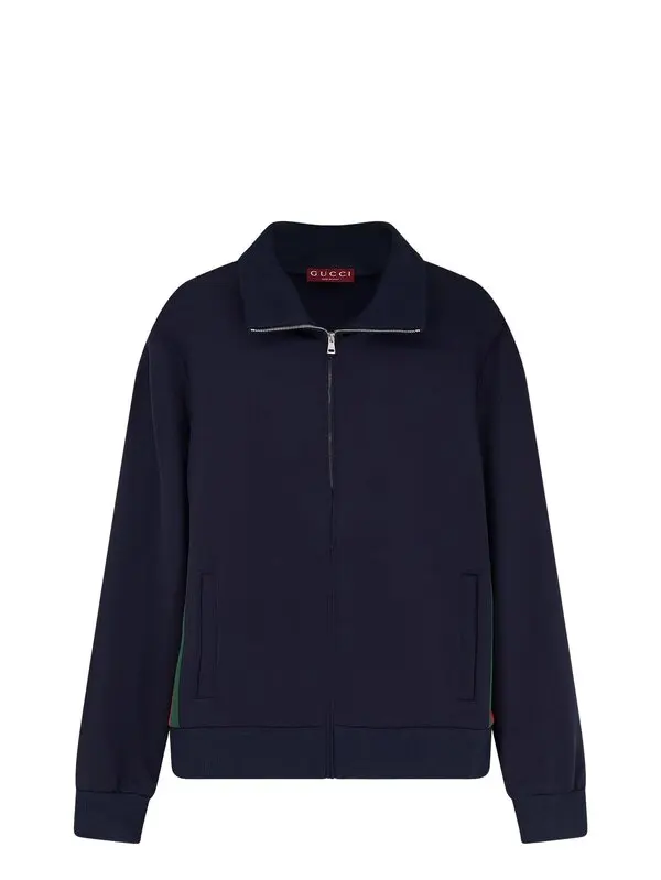 Gucci Jersey Sweatshirt With Lateral Web Band - Multicolor
