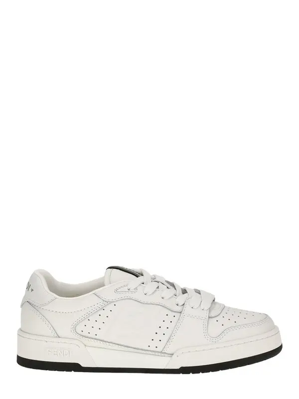Fendi Match Canvas And Suede Sneakers - White