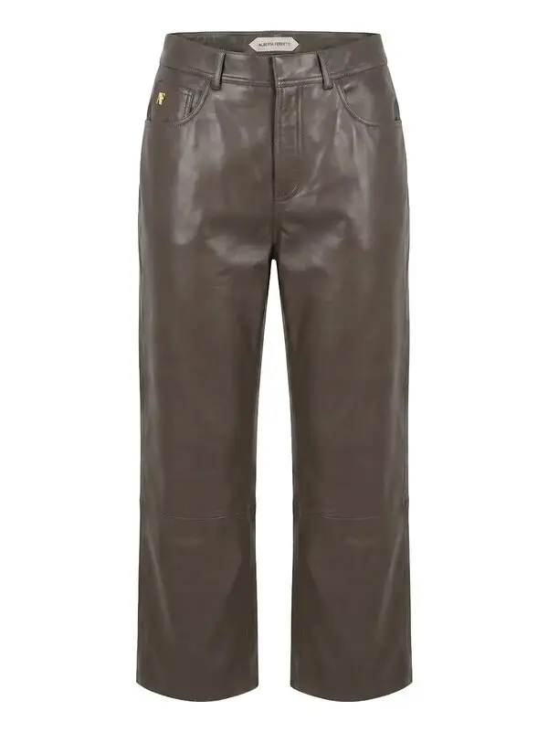 Alberta Ferretti Leather Cropped Pants - Multicolor